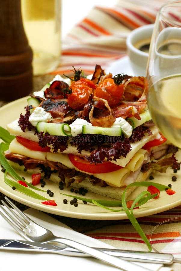 Dinner in restaurant stock photo. Image of coffee, salad - 8712638