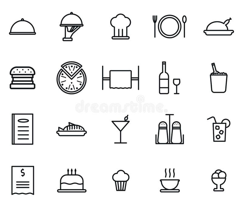 Dinner at restaurant, icon stock vector. Illustration of healthy ...