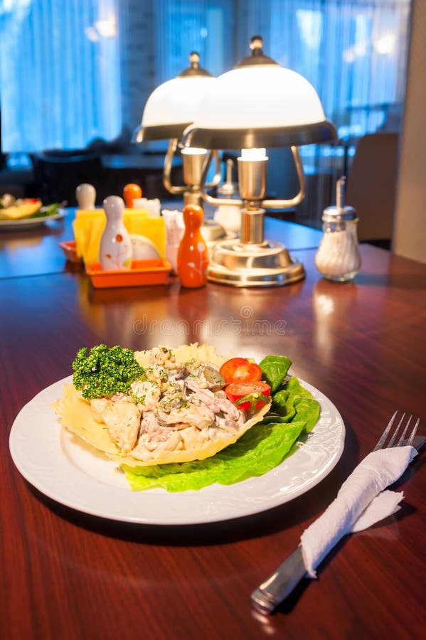 Dinner at the restaurant stock image. Image of green - 52559535