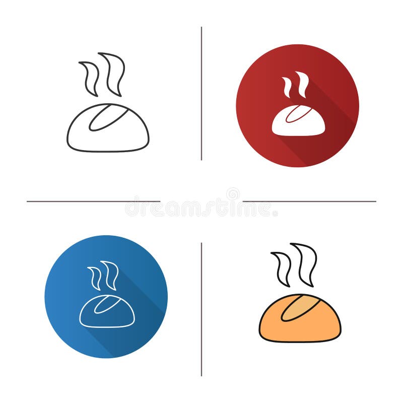 Dinner roll icon stock vector. Illustration of contour - 197449359