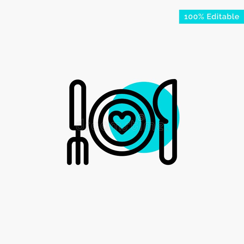 Dinner, Romantic, Food, Date, Couple Turquoise Highlight Circle Point ...