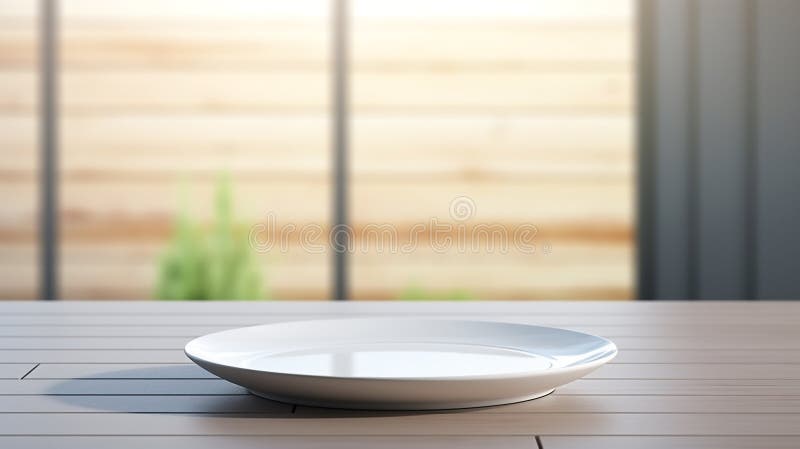 Empty Plate Dish Mockup Food Background. Ai Generative Stock ...