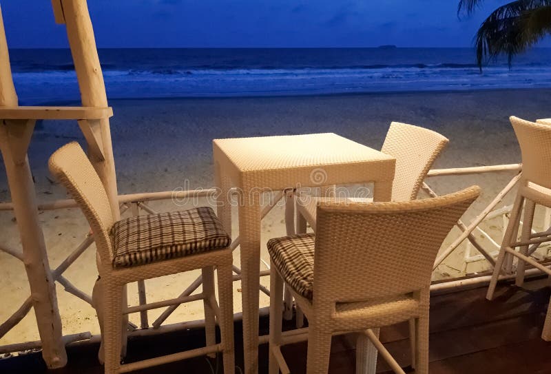 Dinner with sea view stock image. Image of nature, sand - 117979207