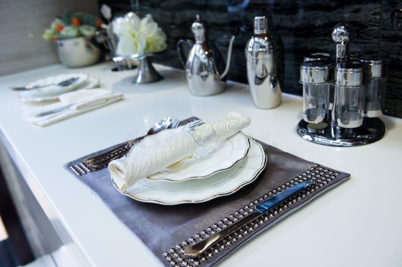 Dinner service stock image. Image of holder, fork, lunch - 1510237