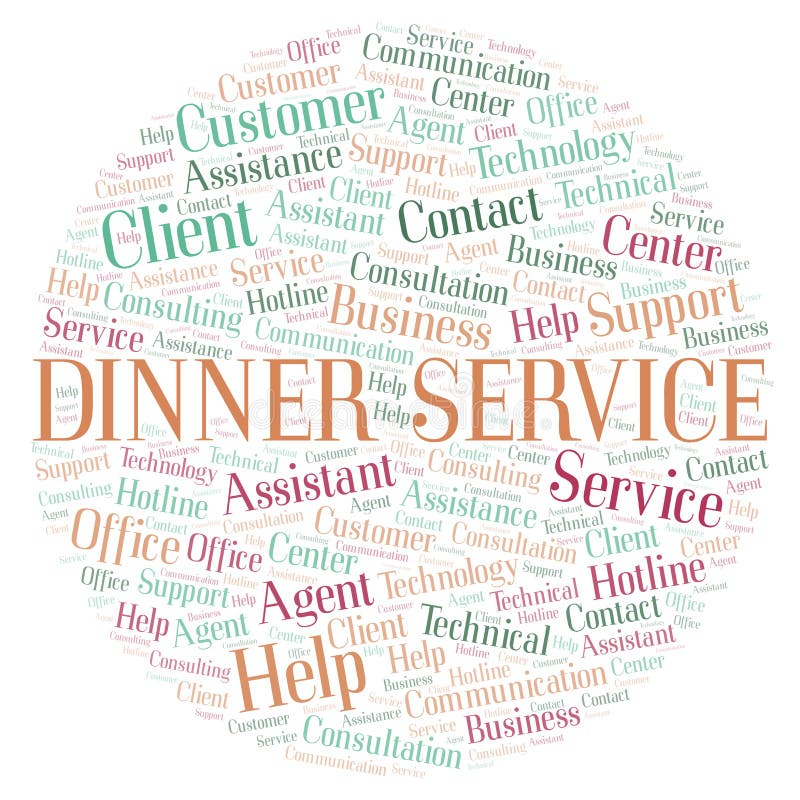 Dinner Service word cloud. stock illustration. Illustration of card ...