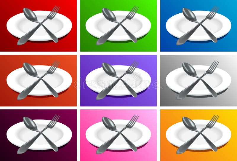 Dinner set stock vector. Illustration of plate, cooking - 9237163