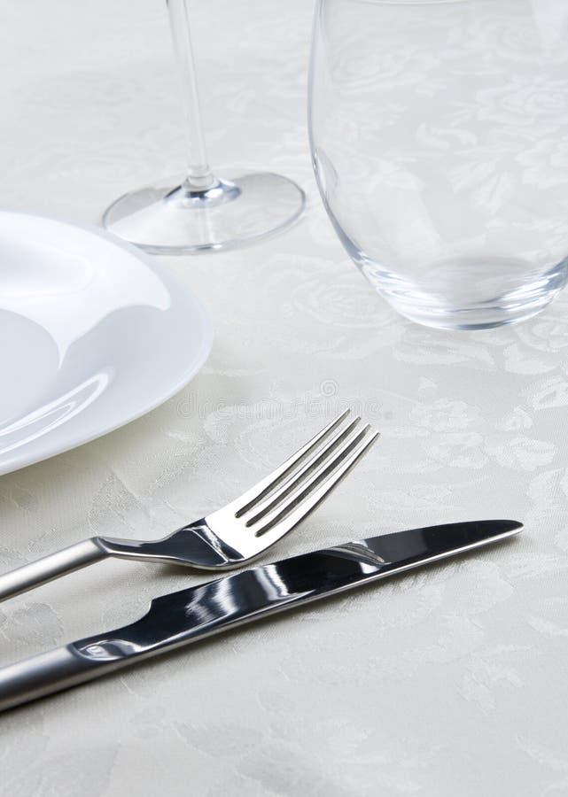 Dinner setting stock image. Image of plate, tablecloth - 21849409