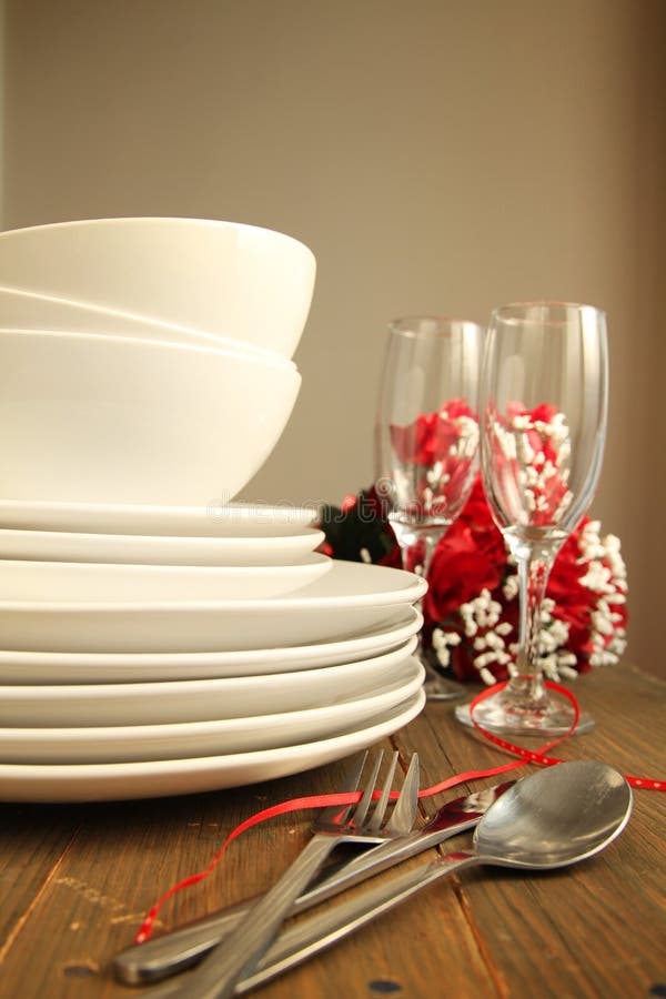 Simple dinnerware setting. stock photo. Image of white - 7062994