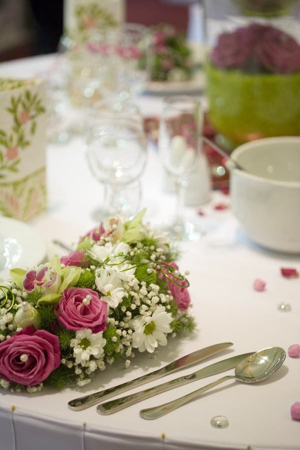 Dinner table with flowers stock image. Image of dinner - 14266635