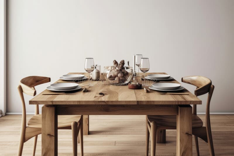 A Dinner Table Made of Rustic Oak Wood Created with Generative AI ... A Dinner Table Made of Rustic Oak Wood Created with Generative AI ...