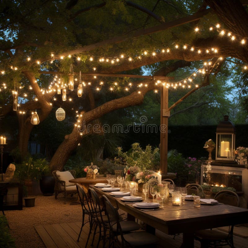 Dinner Table at Night in the Launch Generated by AI Tool Stock ...