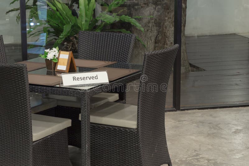 Dinner Table Reserved for Customer Stock Photo - Image of indoor, hall ...