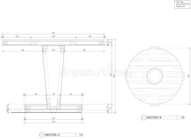 The Dinner Table is a Round Table. SECTION Picture Stock Illustration ...
