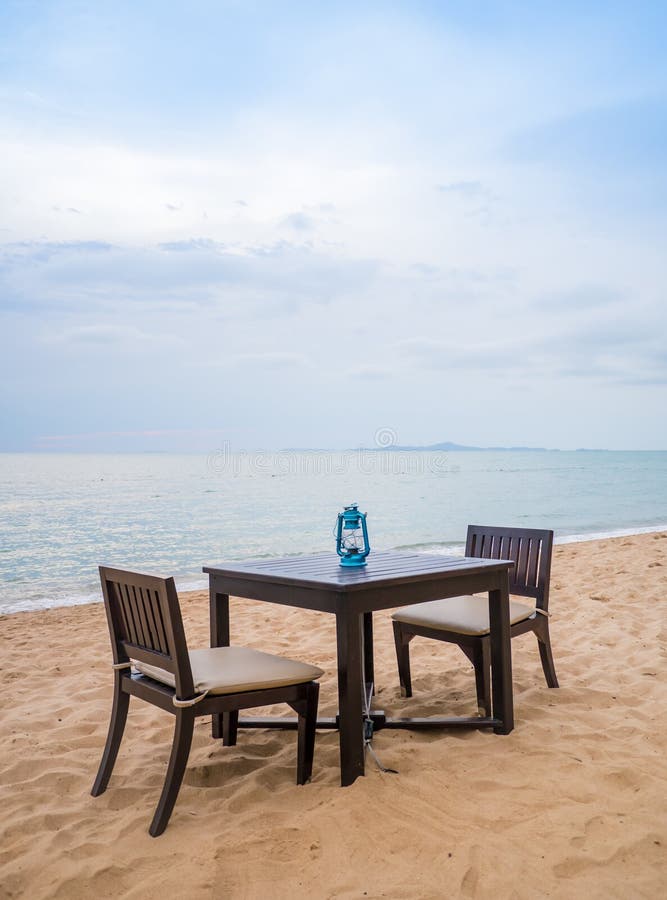 Dinner Table at the Seaside Stock Photo - Image of beach, romance: 47864378
