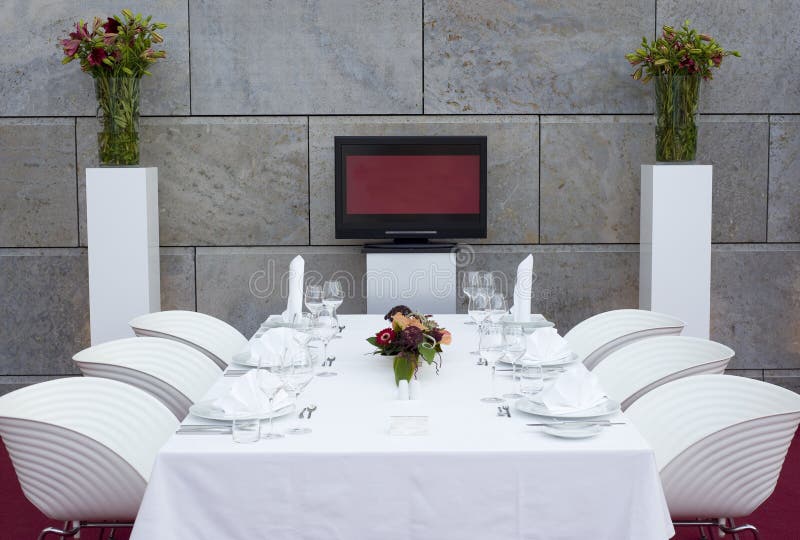 Modern Dining Table Setting Stock Photo - Image of informal, dinner ...