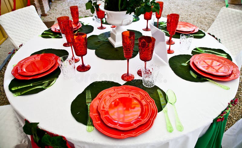 Dinner Table Setup - Italian Style Picture. Image: 19496135