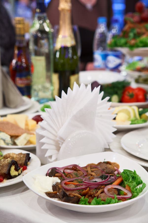 Dinner Table with Tasty Food Stock Image - Image of empty, lunch: 22683271