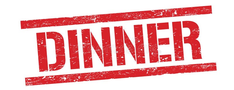 DINNER Text Written on Orange Vintage Stamp Stock Illustration ...