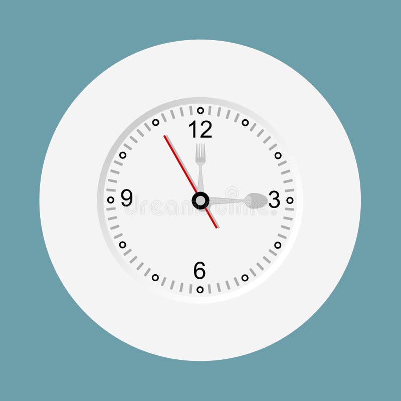 Dinner time. Flat design. stock vector. Illustration of spoon - 99434124