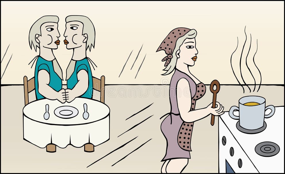 Dinner time illustration stock vector. Illustration of plate - 4632555