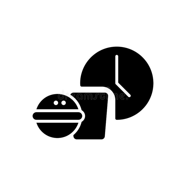 Dinner Time Sign Burger and Drink and Clock Sign. Stock Vector ...