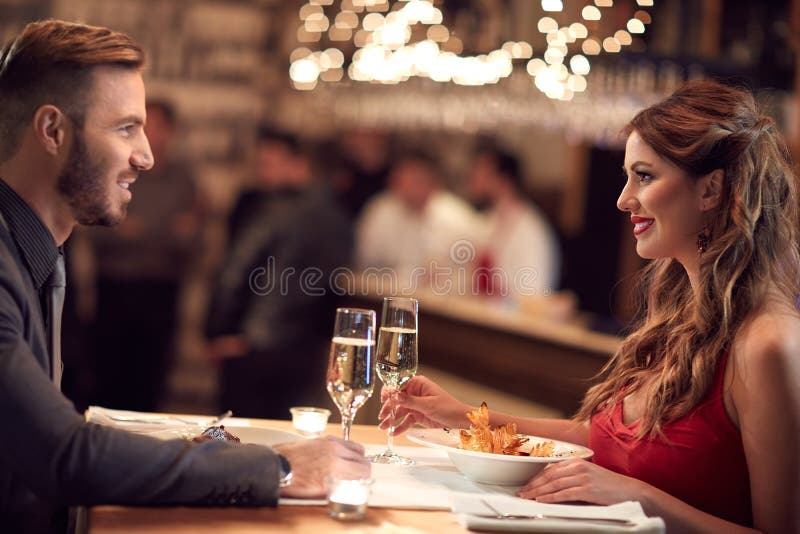 Dinner Together at Restaurant Stock Image - Image of horizontal ...