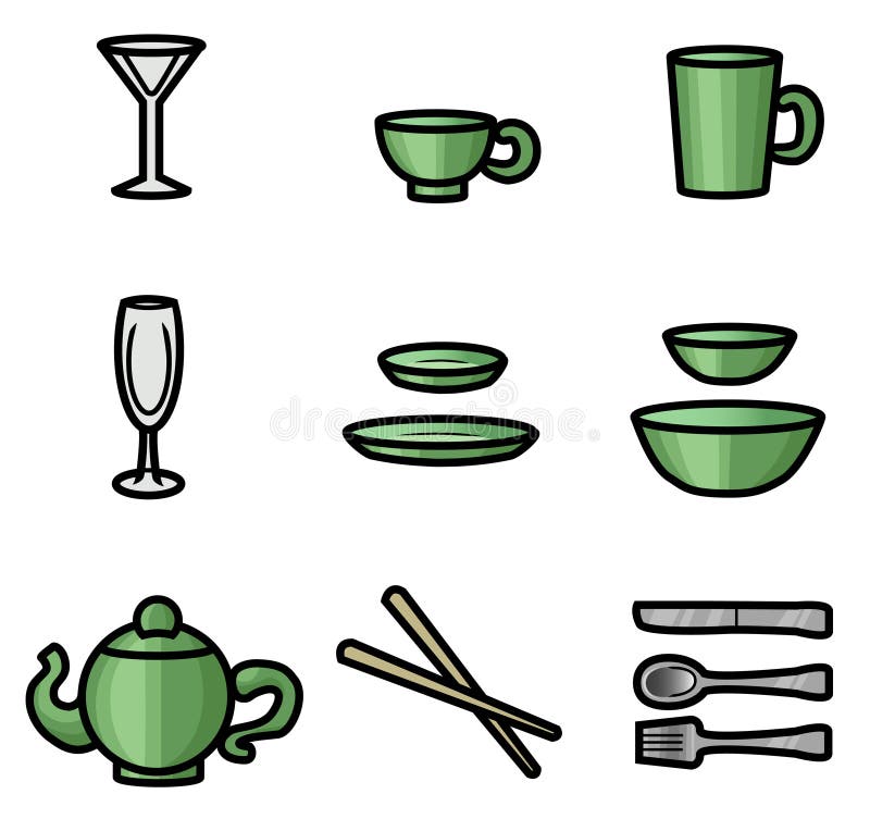 Dinner Utensils stock vector. Illustration of bowl, cute - 29629031