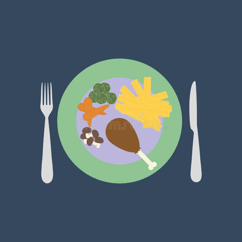 Dinner vector illustration stock vector. Illustration of table - 83271974