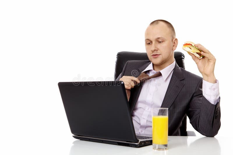 Dinner in working hours stock image. Image of occupation - 13009249