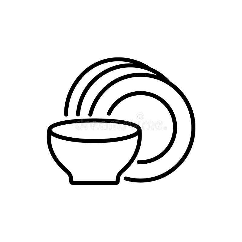 Dinnerware Icon of Plates and Bowls Custom Vector Icons for Websites ...