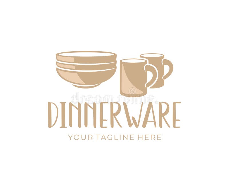 Dinnerware, Tableware, Cups and Plates, Logo Design. Dishes, Crockery ...
