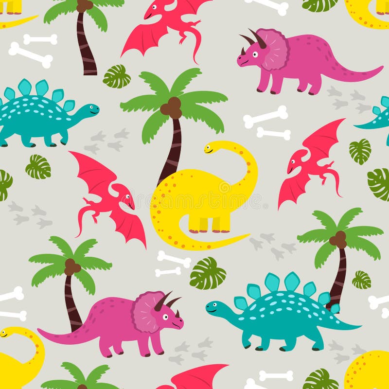 Dino background stock vector. Illustration of wallpaper - 66476689