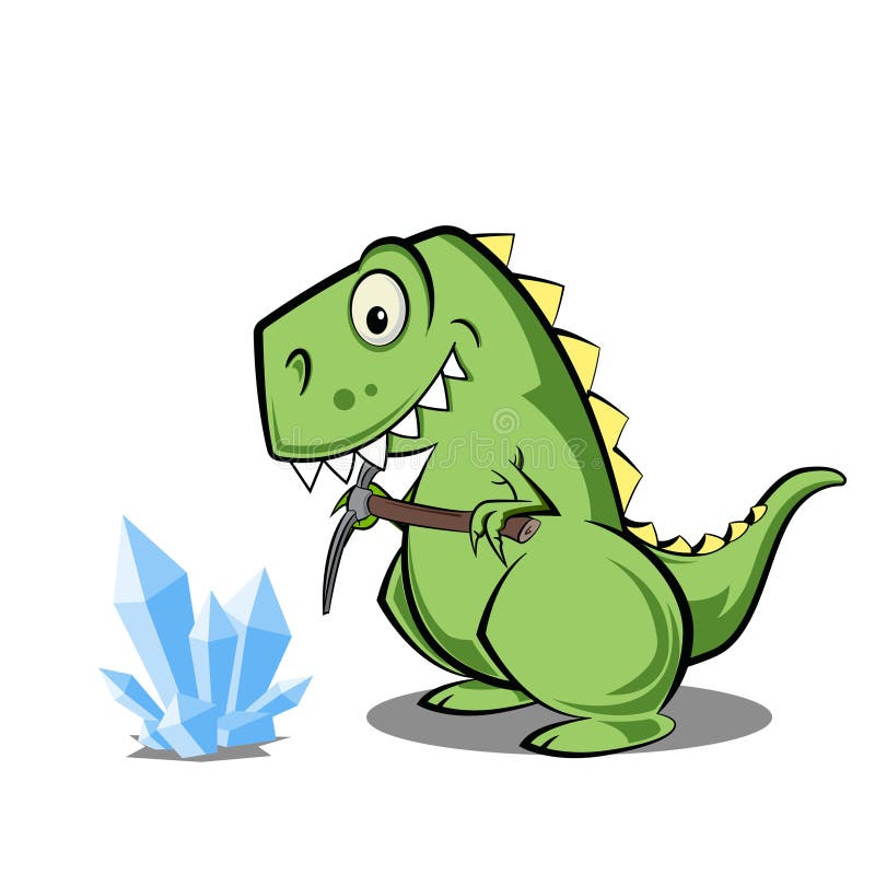 The Dino is Engaged in Mining of Bitcoins Stock Vector - Illustration ...