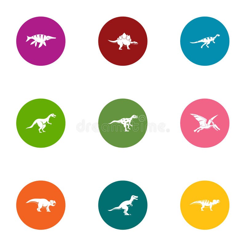 Dino Icons stock vector. Illustration of dinosaurs, elements - 199494