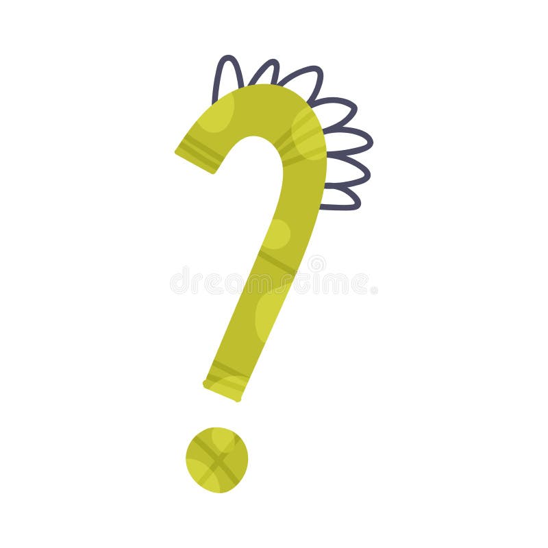 Dino Interrogation Mark with Spikes As Punctuation Sign Vector ...