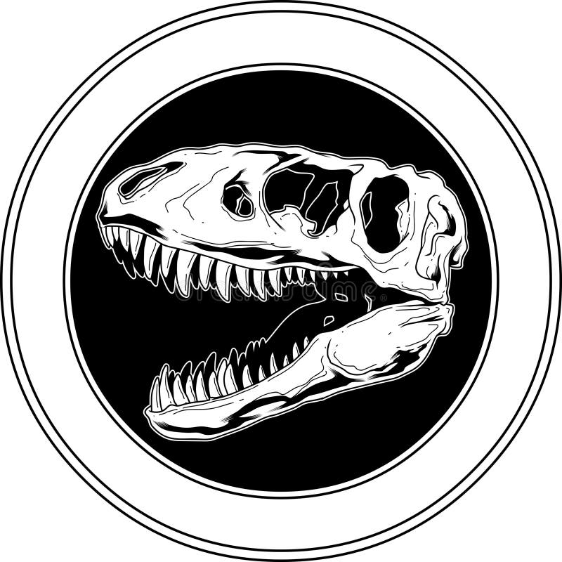 T-Rex Dinosaur Skull Fossil Silhouette Vector Stock Vector ...