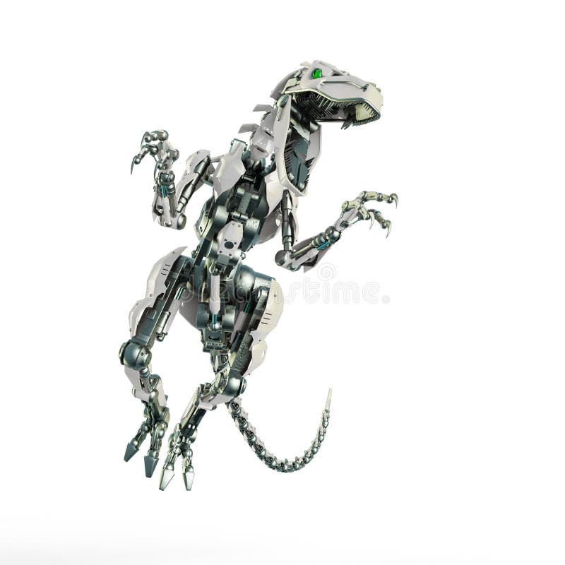 Dino Raptor Robot is Ready To Attack_ Stock Illustration - Illustration ...