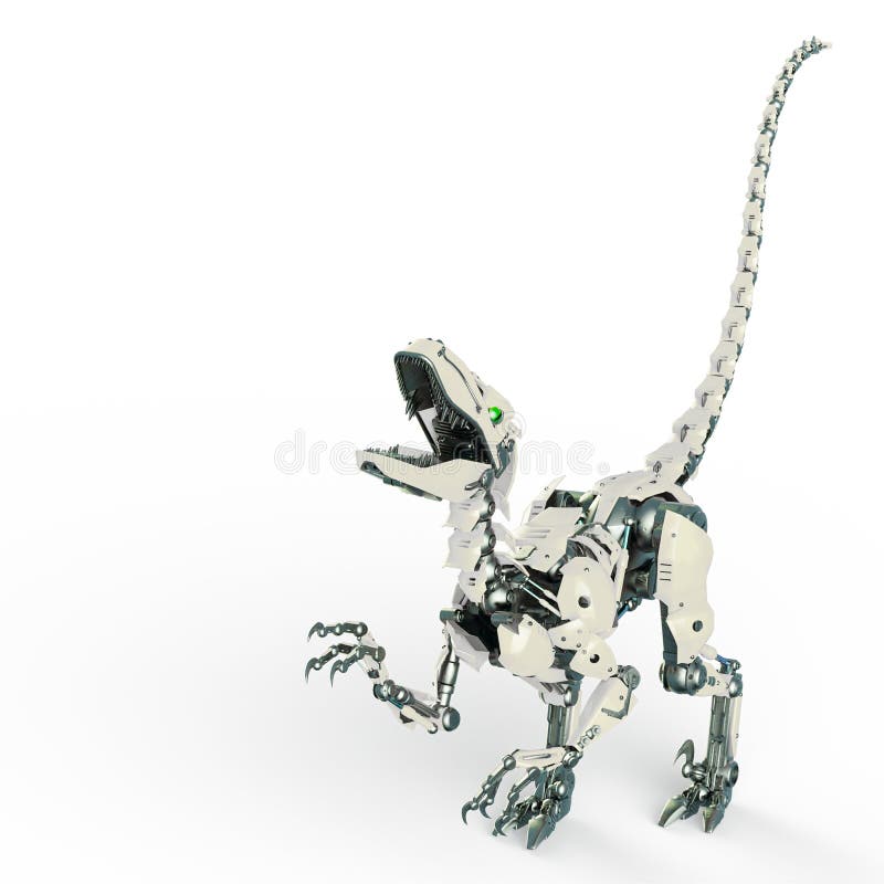 Dino Raptor Robot is Looking for Action Stock Illustration ...