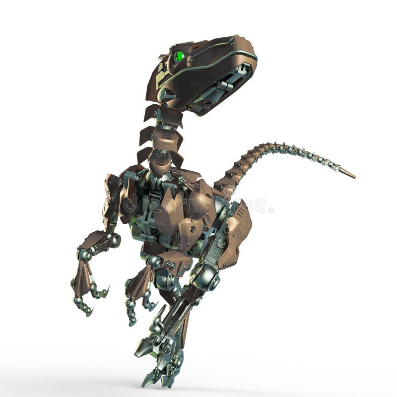 Dino Raptor Robot Nice View_ Stock Illustration - Illustration of ...