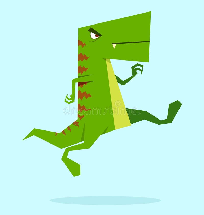 Dino verde en la acción ilustración del vector. Ilustración de ...