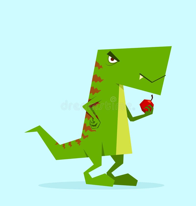 Dino verde na ação ilustração do vetor. Ilustração de vetor - 66396439