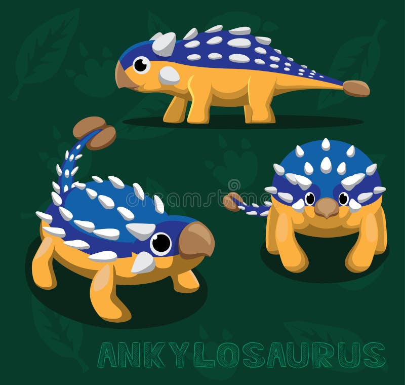 Dinosaur Ankylosaurus Cartoon Vector Illustration Stock Vector ...