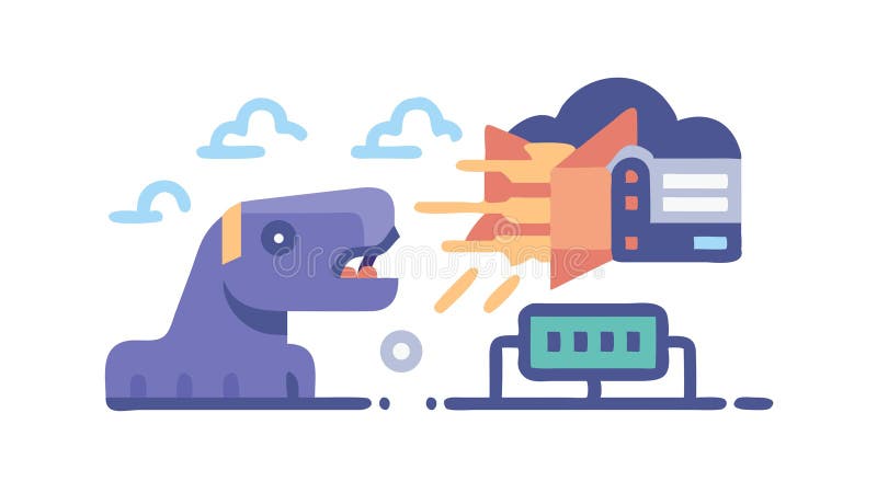 Dinosaur Attacking a Server, Symbolizing an Outdated System Failure ...