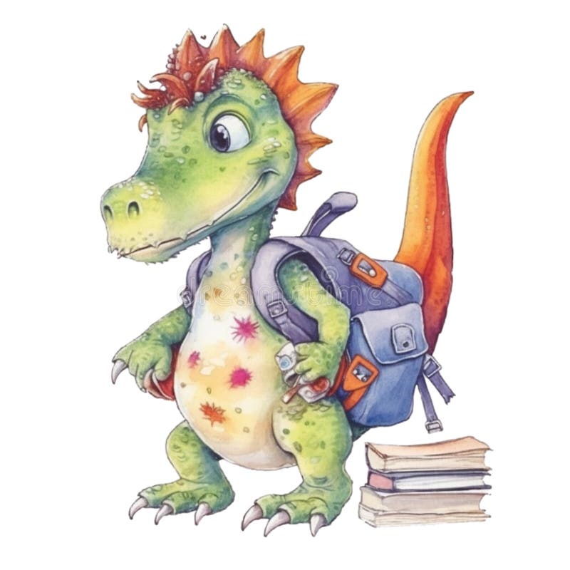 Dinosaur Backpack - 1 stock illustration. Illustration of anime - 280764132