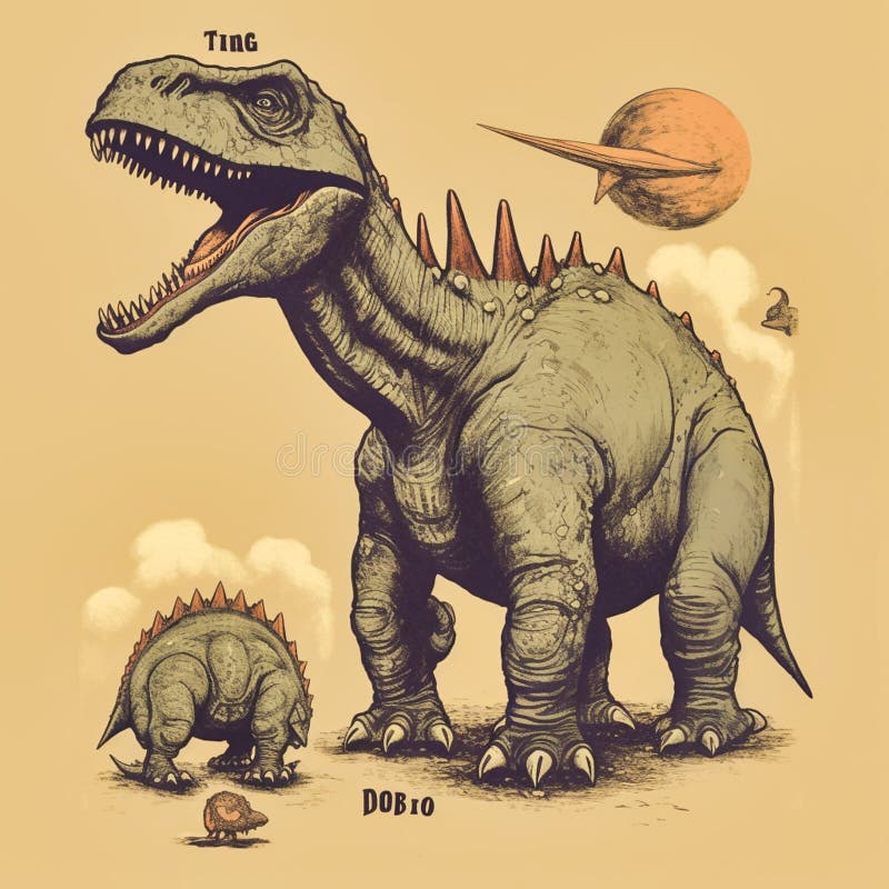 Dinosaur Big and Old Dinosaur, Generative AI Stock Illustration ...