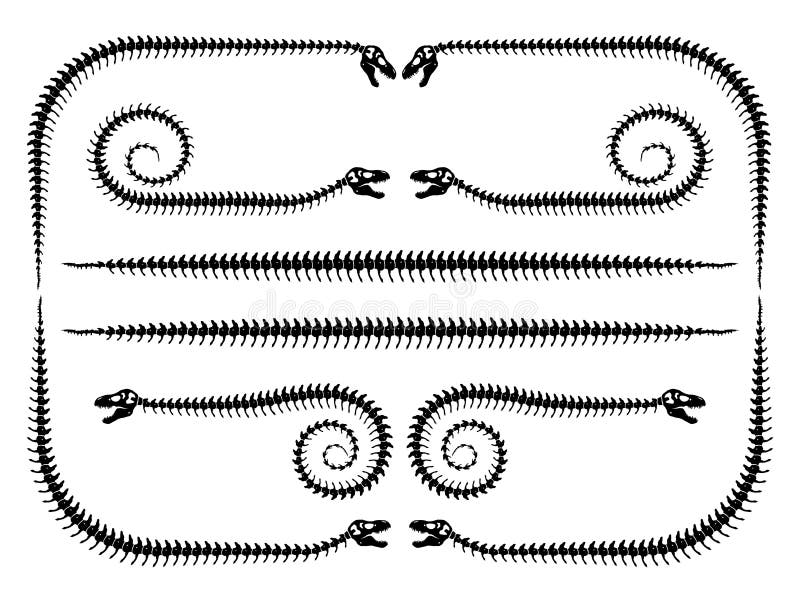 Dinosaur Bones Page Separator Decoration Stock Vector - Illustration of ...