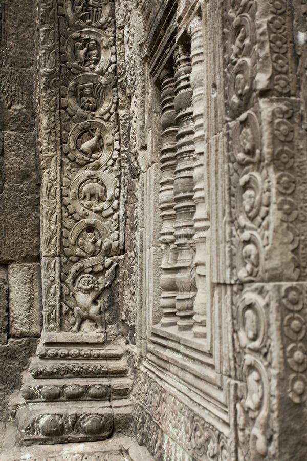 Dinosaur Carving in Angkor Wat Temple Complex Stock Photo - Image of ...