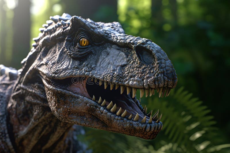 Dinosaur Close-up. Generated by AI Stock Illustration - Illustration of ...