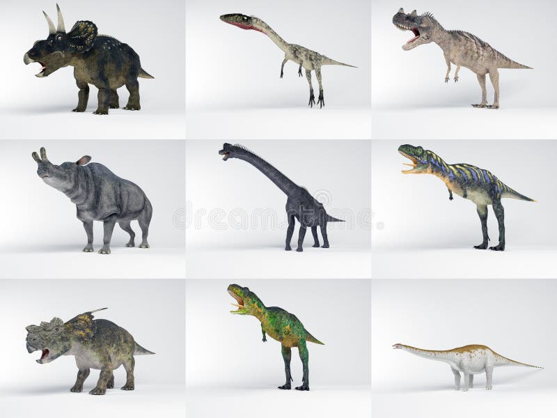 Dinosaur Collection Part One Stock Illustration - Illustration of ...