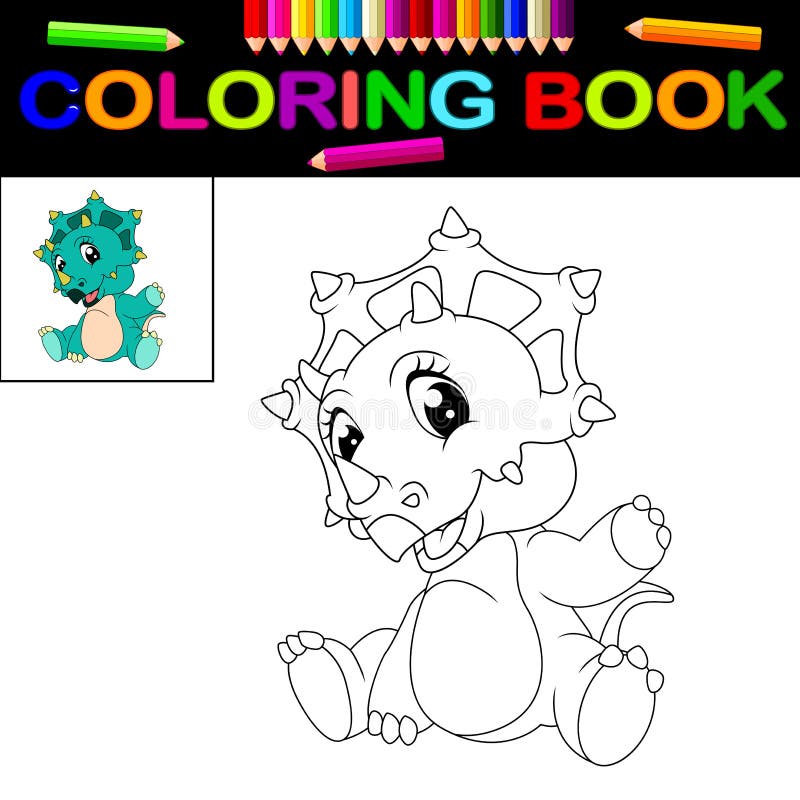 Dinosaur coloring book stock vector. Illustration of colouring - 112337348